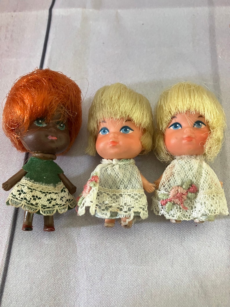 Rare Vintage Liddle Kiddles Rubber Tiny Dolls Big Heads - Etsy