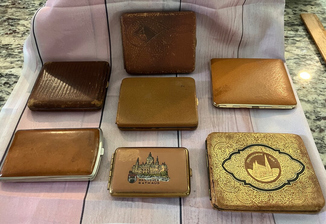 Vintage/antique Leather Hard Cigarette Cases for Hand Rolled Some ...