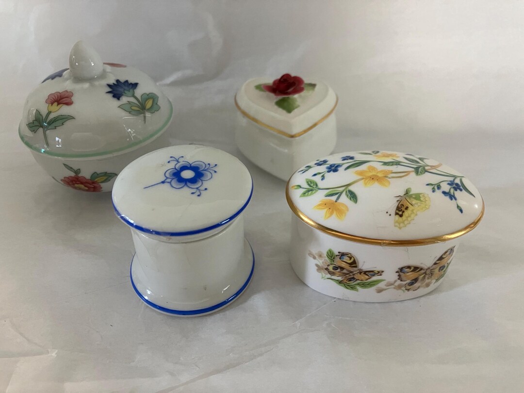 Vintage Porcelain Trinket Boxes From Europe - Etsy