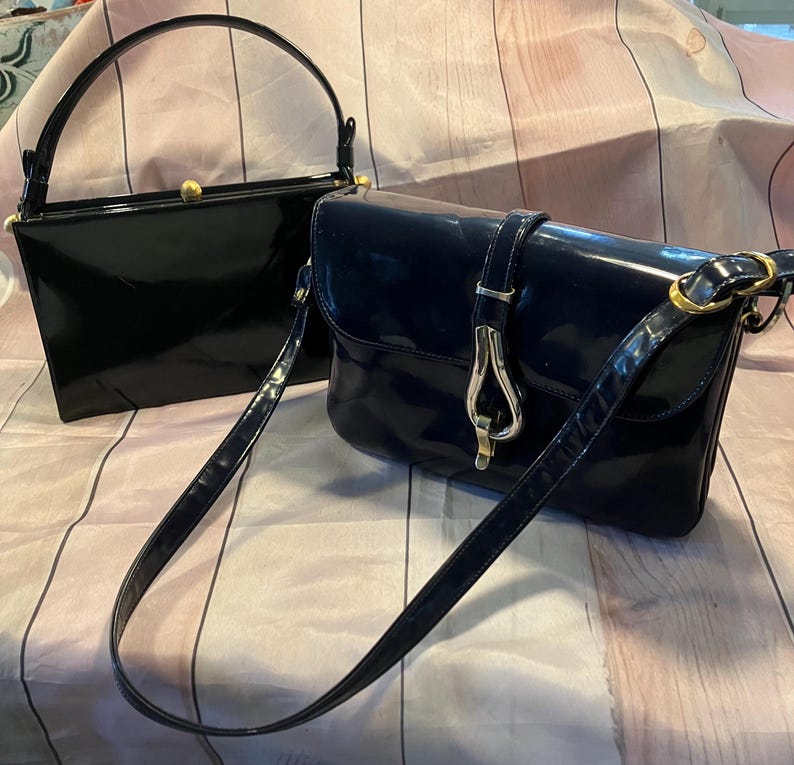 Vintage Patent Leather Handbags- - Etsy