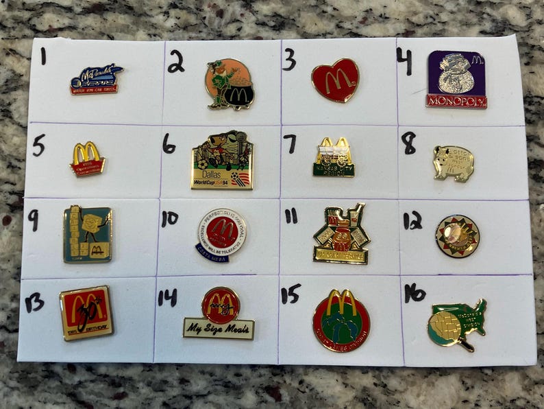 Vintage Enamel Mcdonald’s Pins- - Etsy