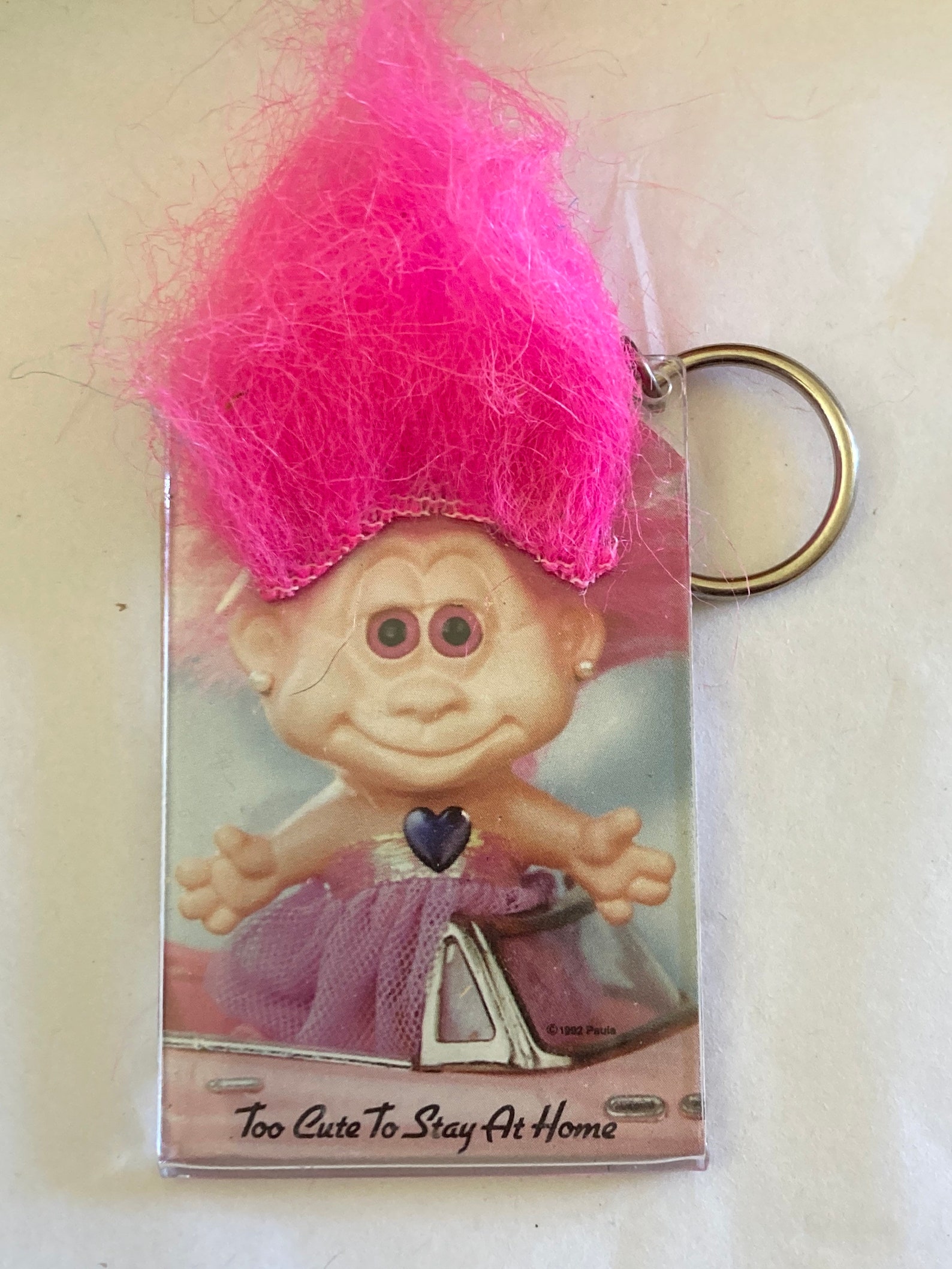 Fun Troll Key Ring 1992! Photo Insert- Pink, Red, Blue, Orange, Green ...