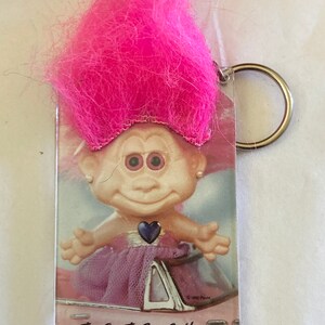 Fun Troll Key Ring 1992! Photo Insert- Pink, Red, Blue, Orange, Green ...