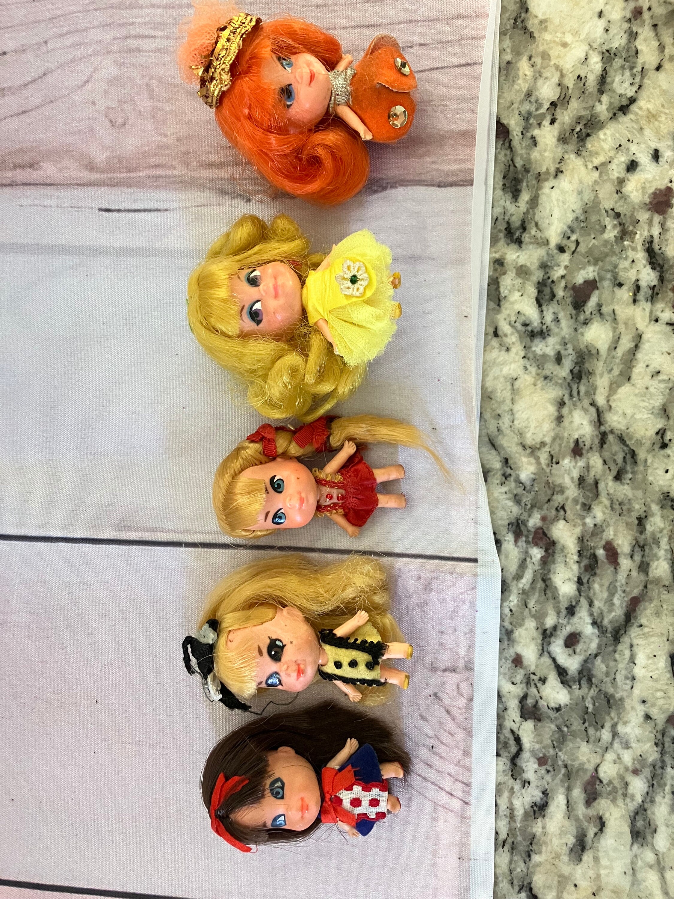 Vintage Liddle Kiddles Rubber Big Head Dolls Including Flight ...