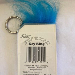 Fun Troll Key Ring 1992! Photo Insert- Pink, Red, Blue, Orange, Green ...