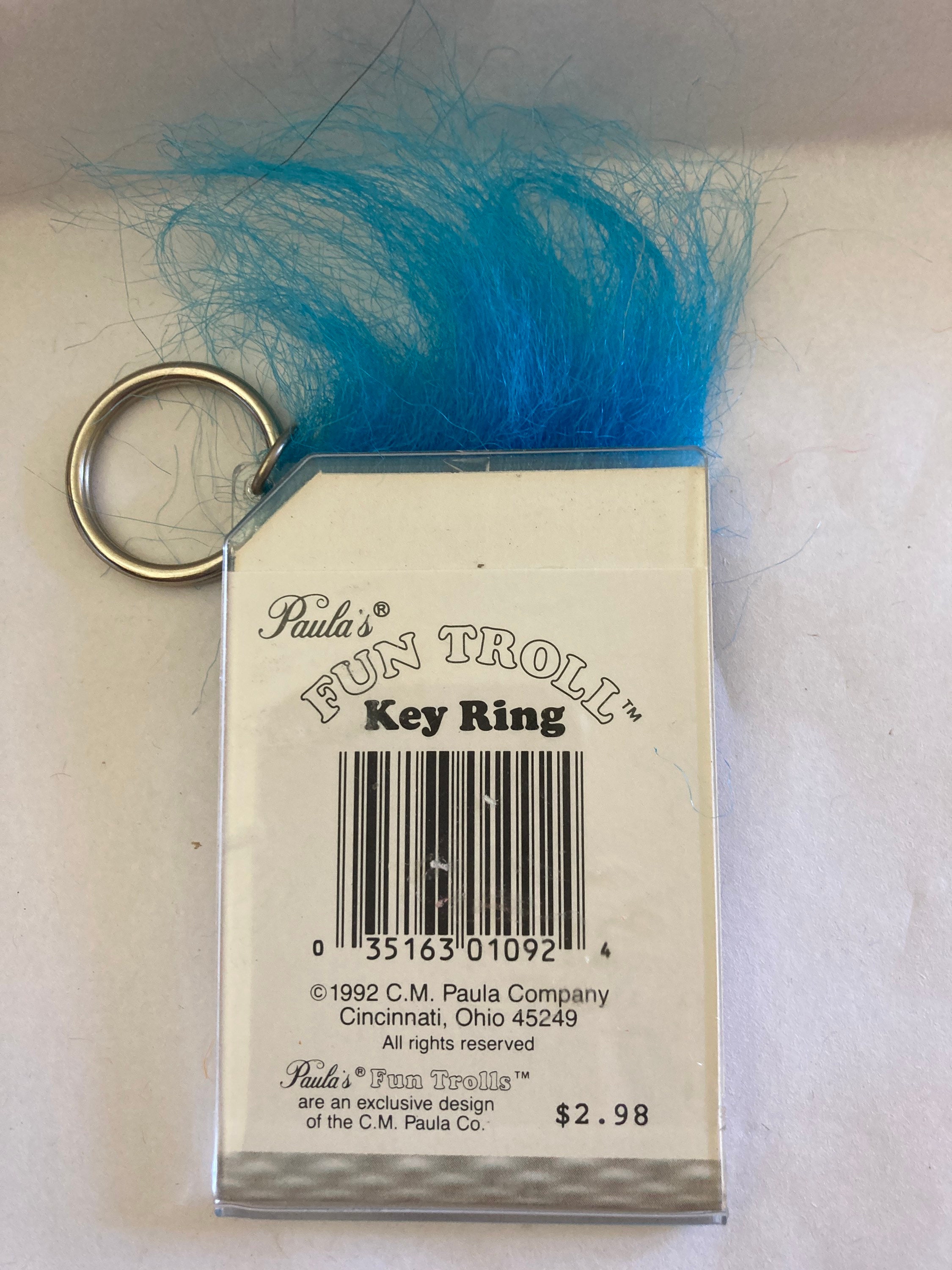 Fun Troll Key Ring 1992 Photo Insert Pink Red Blue | Etsy