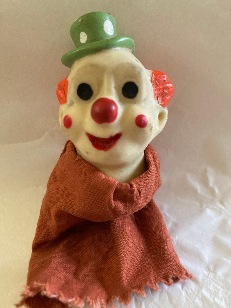 Vintage Clown Rubber Finger Puppet - Etsy