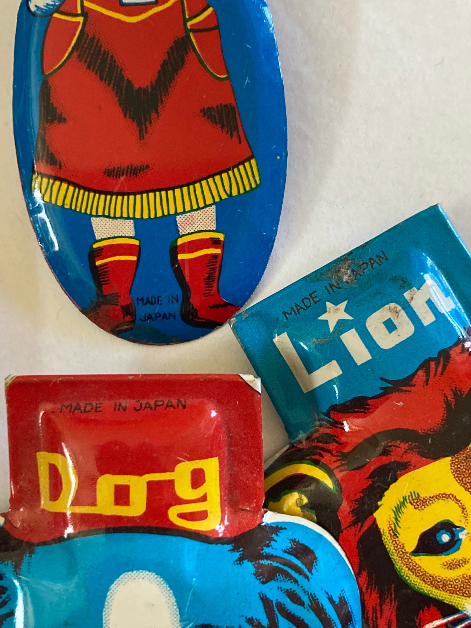 Vintage Tin Clickers With Great Graphics Lion, Dog and Cowgirl - Etsy