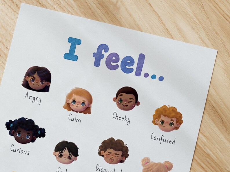 I Feel Printable Emotions Poster english Feelings Counseling School ...