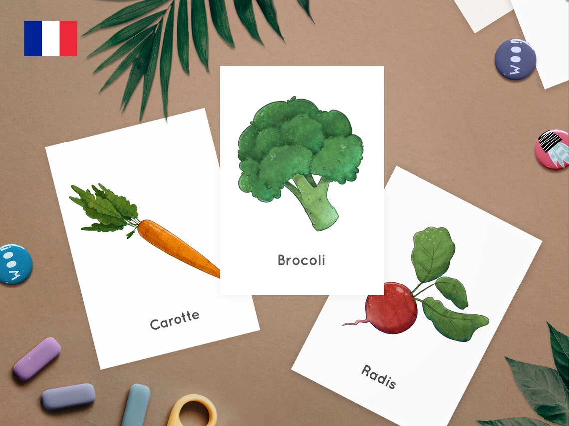 Légumes Printable Flashcards français Vocabulary - Etsy