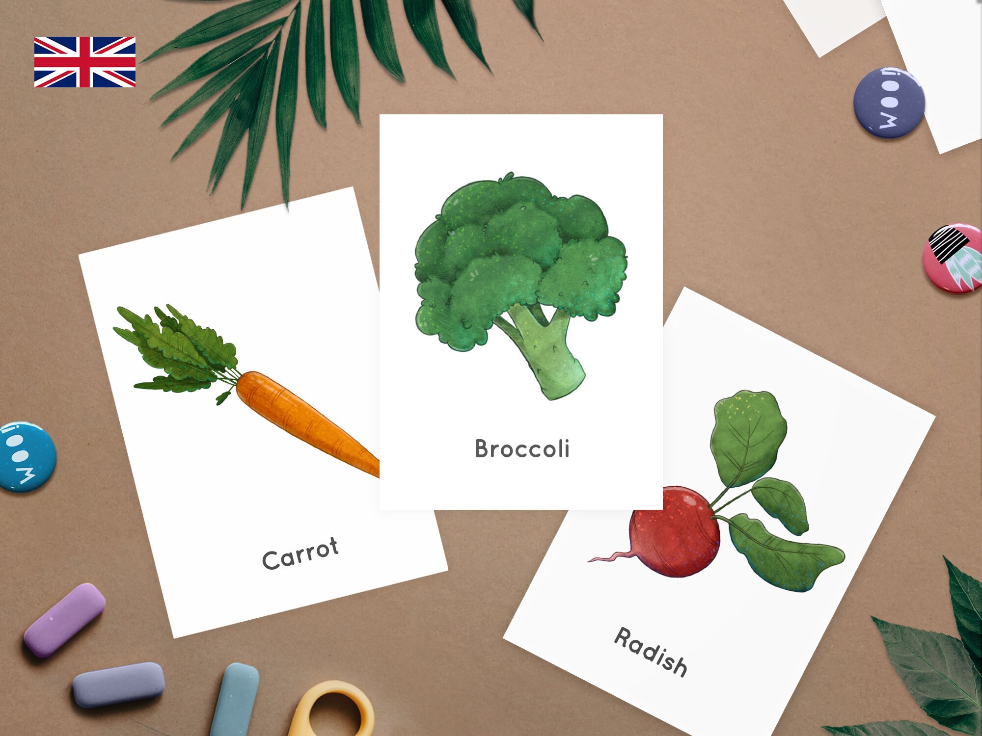 Vegetables Printable Flashcards english Vocabulary Memory/pairing Game ...