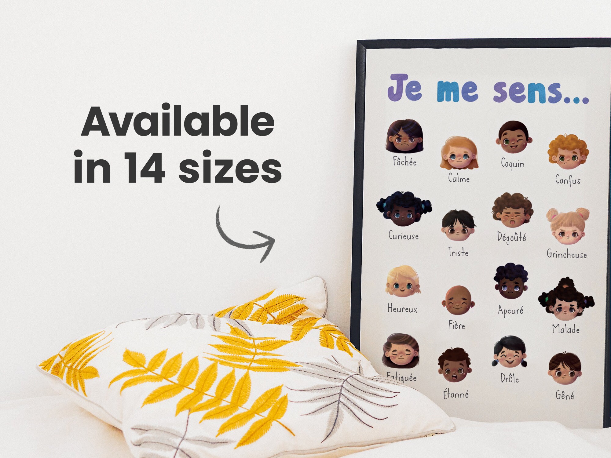Je Me Sens Printable Emotions Poster français Feelings Counseling ...