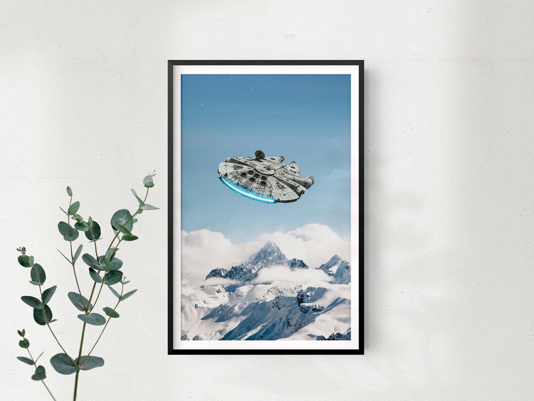 Star Wars Landscape Art Print Millennium Falcon Hoth Poster - Etsy