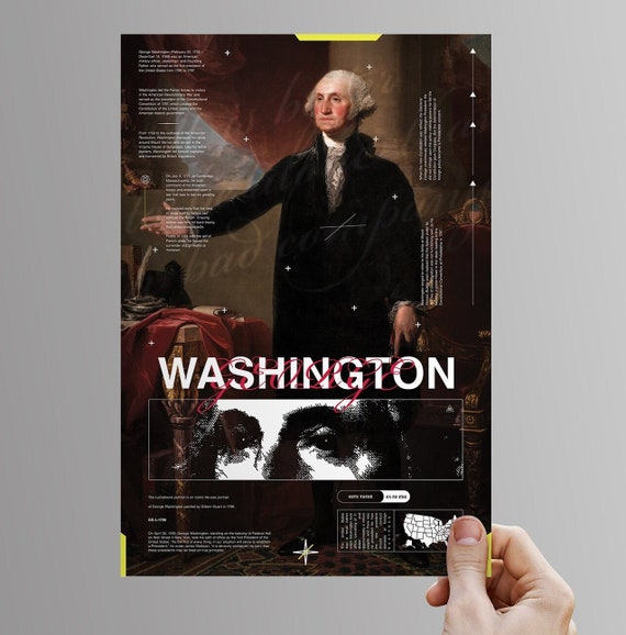 George Washington Infographic Art Print 12x18 - Etsy
