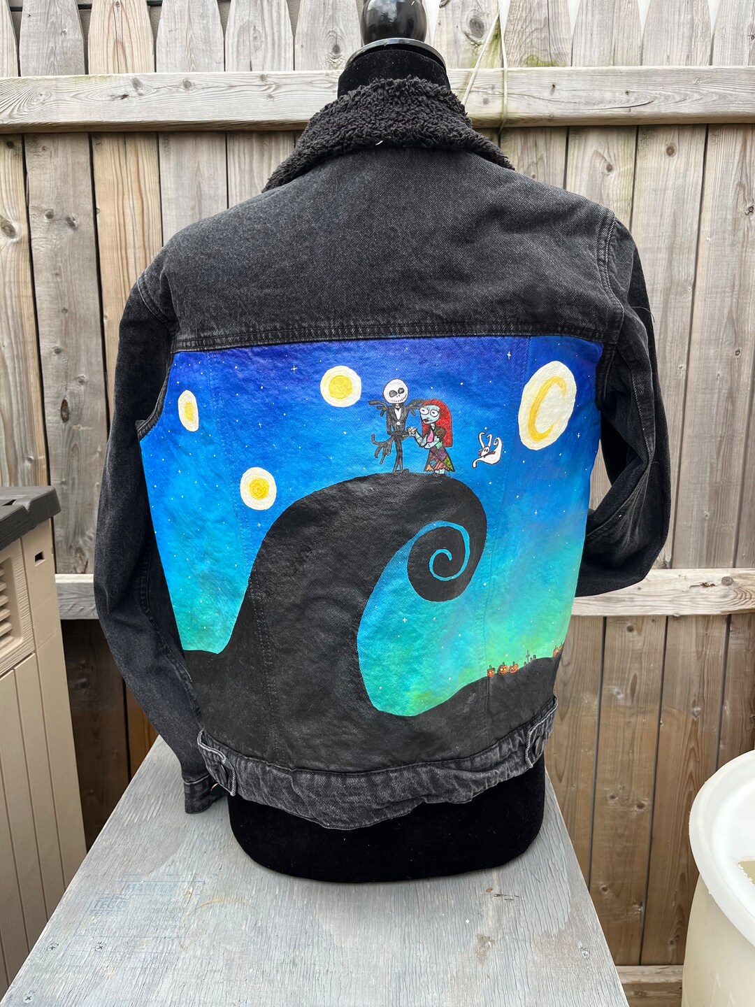 Nightmare Before Christmas X Starry Night Black Denim Jacket - Etsy