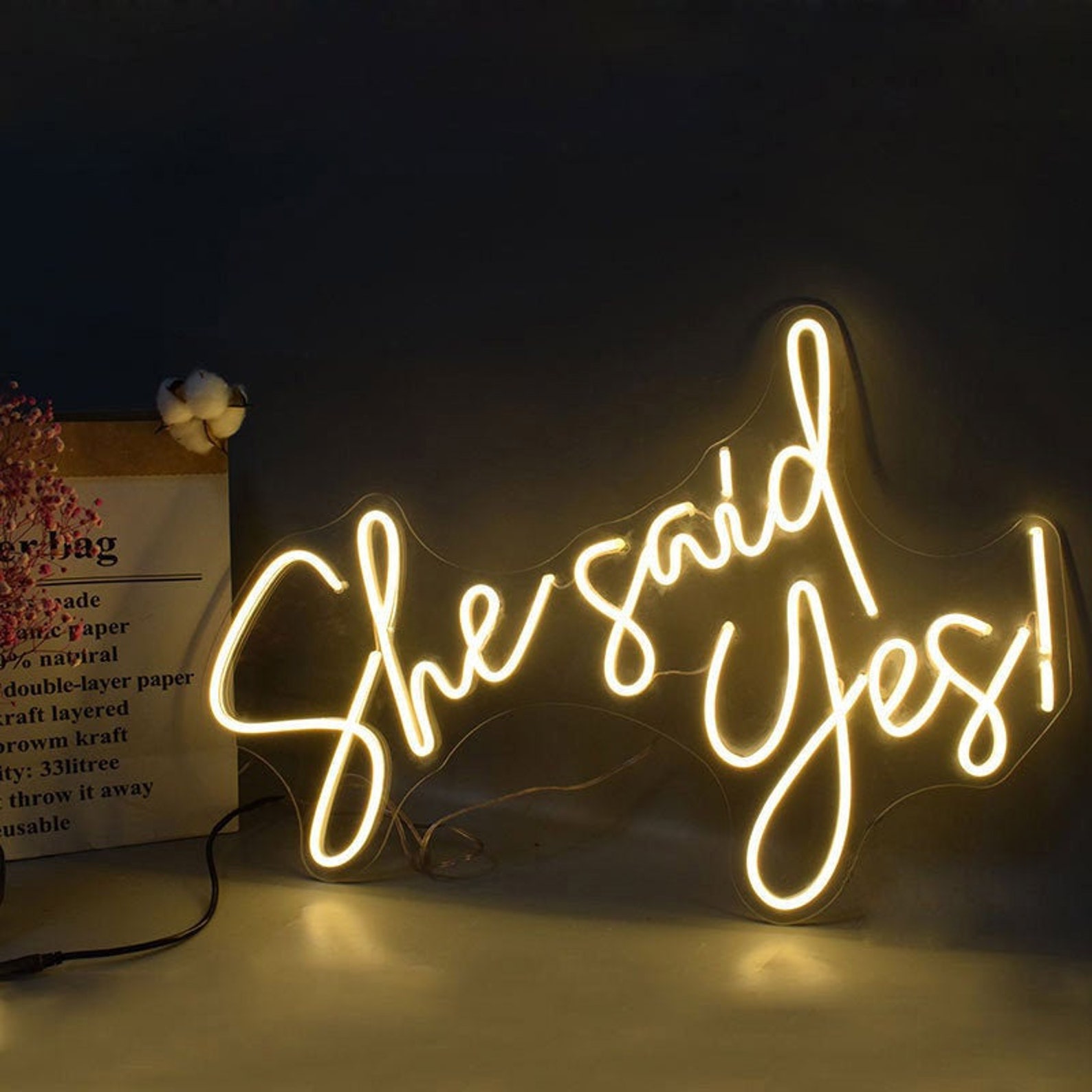 She Said Yes Neon Sign Custom Neon Sign Create Text or Logo Into Neon ...