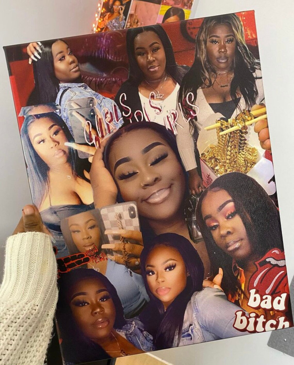 Personalised Instagram BADDIE AESTHETIC Edit on Stretched Canvas ...