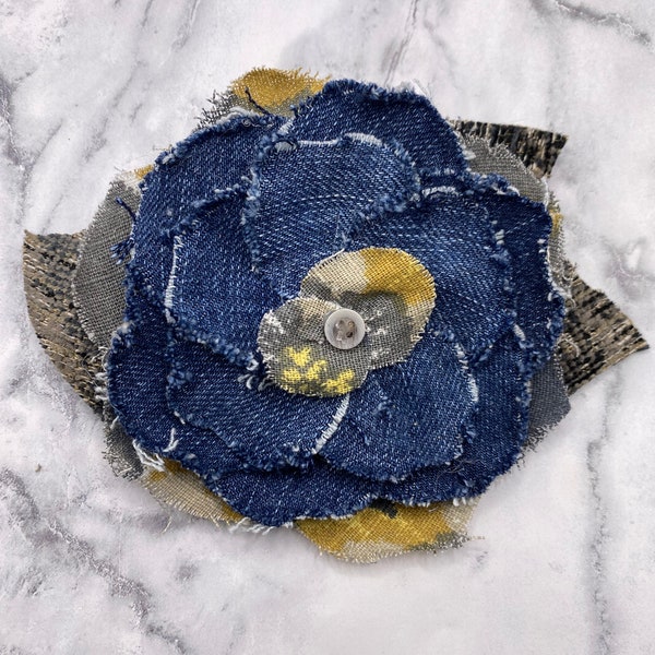 Denim Fabric Flowers - Etsy