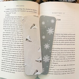 Winter Wonderland Bookmarks - Ice Skates - Snowfall, Snowflakes - Plaid ...