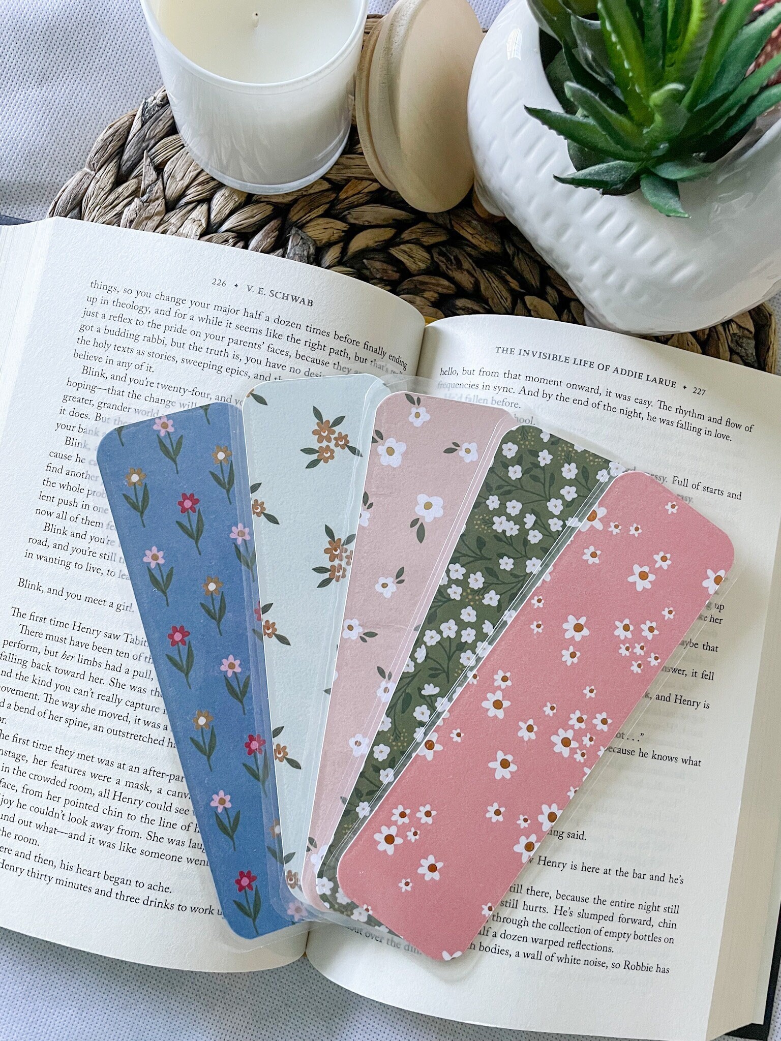 Blooms and Brilliance Double-sided Laminated Bookmarks With Vibrant ...