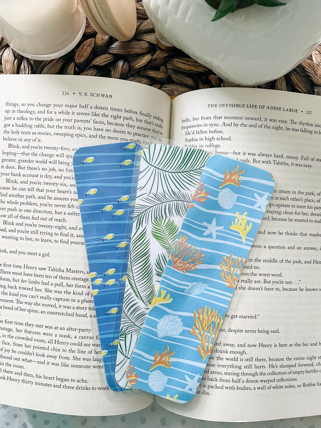 Double Sided Laminated Bookmarks, Beach Bookmarks, Tropical Bookmark ...