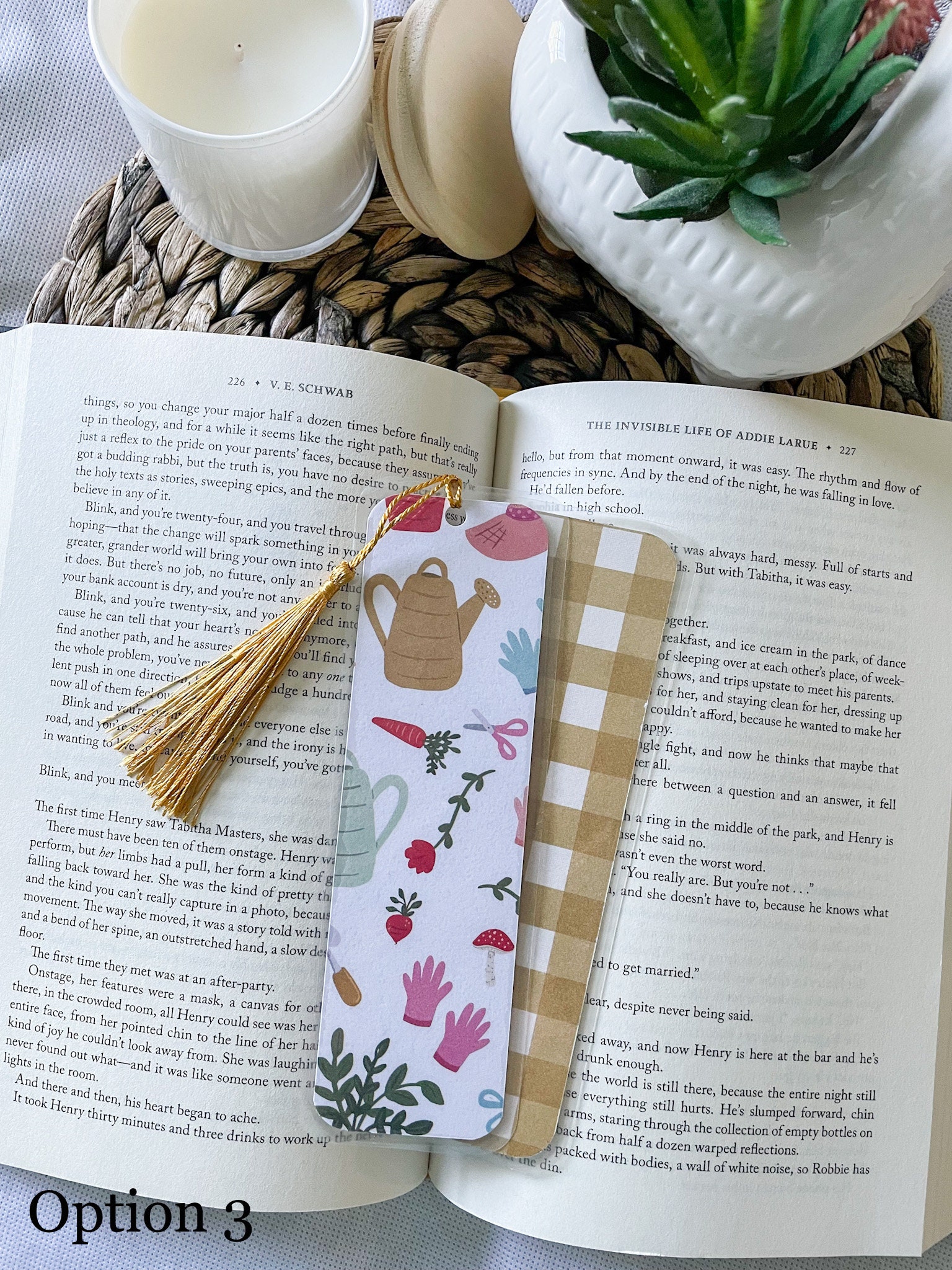 Botanical Bliss Double-sided Laminated Tassels Bookmarks With Garden ...