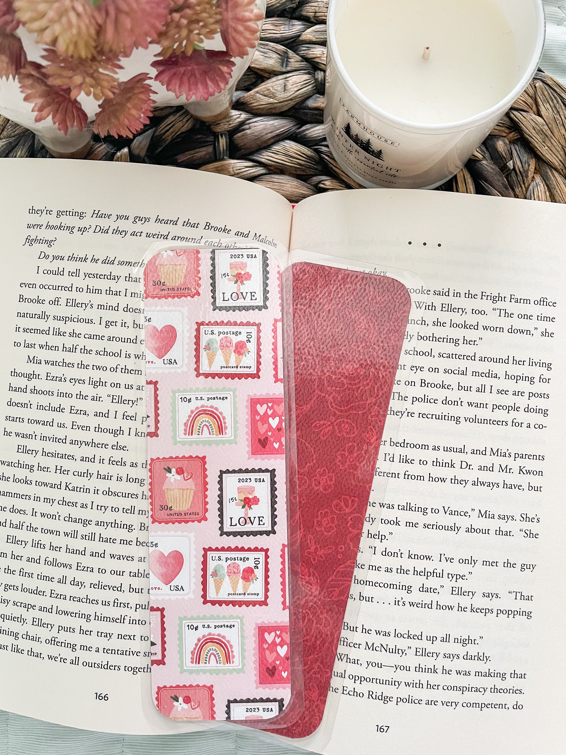 Love Blooms Valentines Double Sided Bookmarks Floral Bookmarks ...