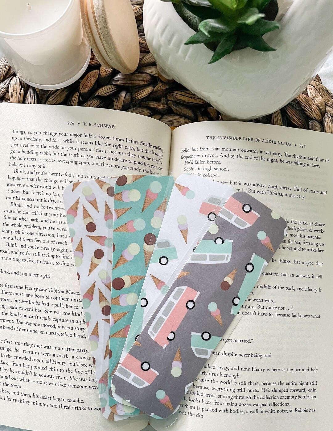 Sweet Indulgences - Double-sided Laminated Bookmarks With Whimsical Ice ...
