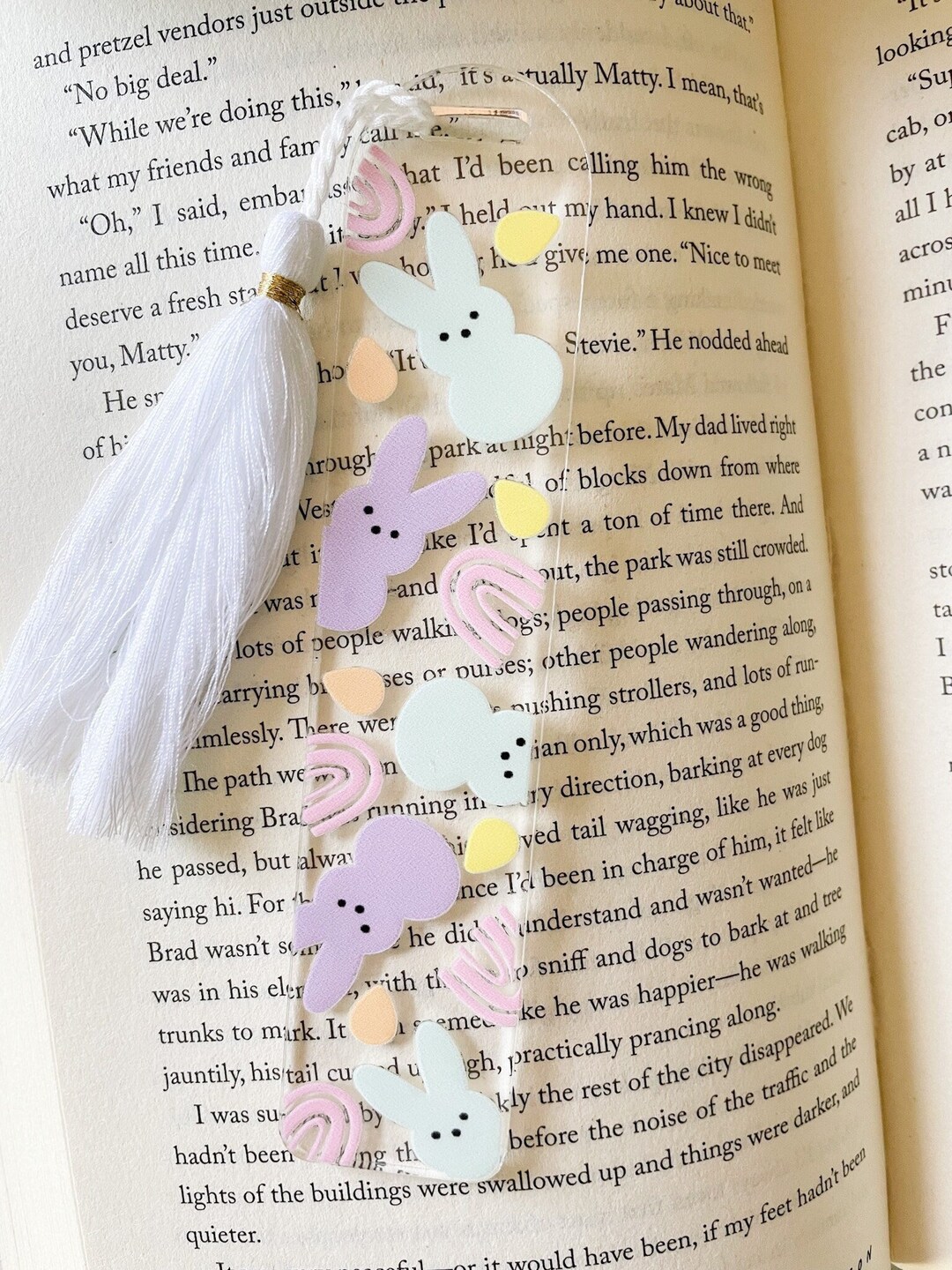 Acrylic Easter Bookmark - Peeps Bunnies, Rainbows, and Easter Eggs in ...