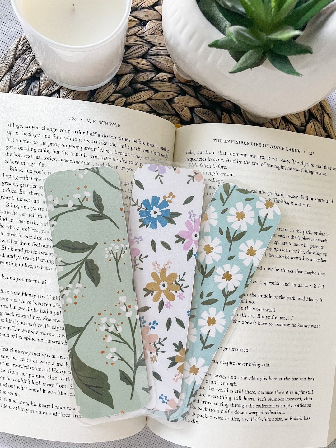 Double Sided and Laminated Floral Bookmarks Bookish Gifts - Etsy