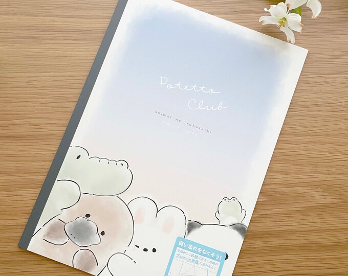 B5 Lay Flat Notebook With Grid - Potetto Club - Fluffy Animals - 1 Pc ...