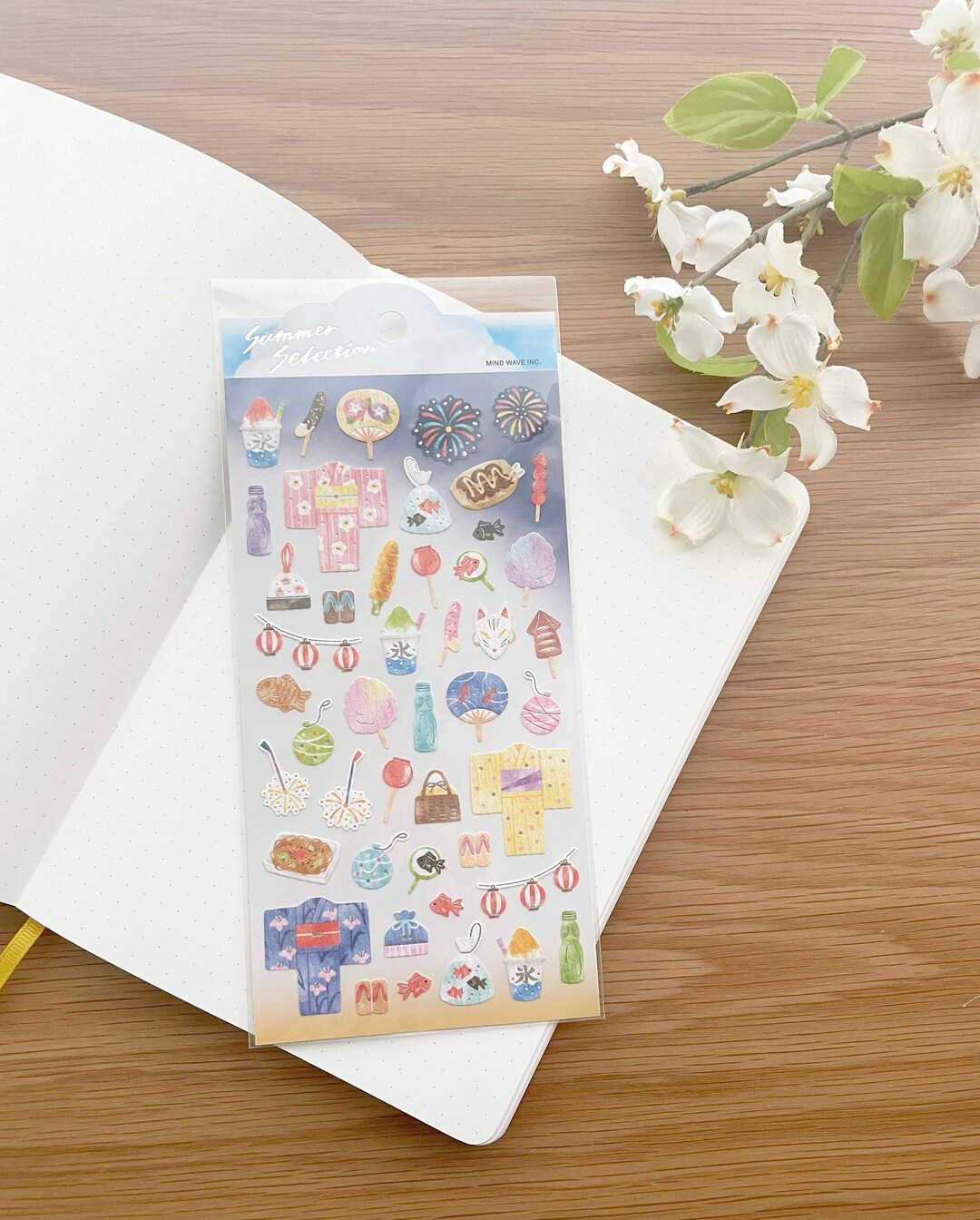 Washi Sticker - Mindwave Summer Japanese Festival With Silver Foil - 1 ...