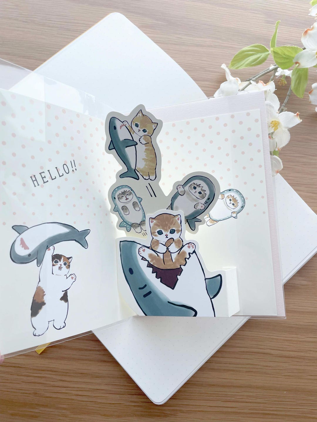 Greeting Card - 3D Pop-up - for You- Hello Mofusand Cats - 1 Pc - Etsy