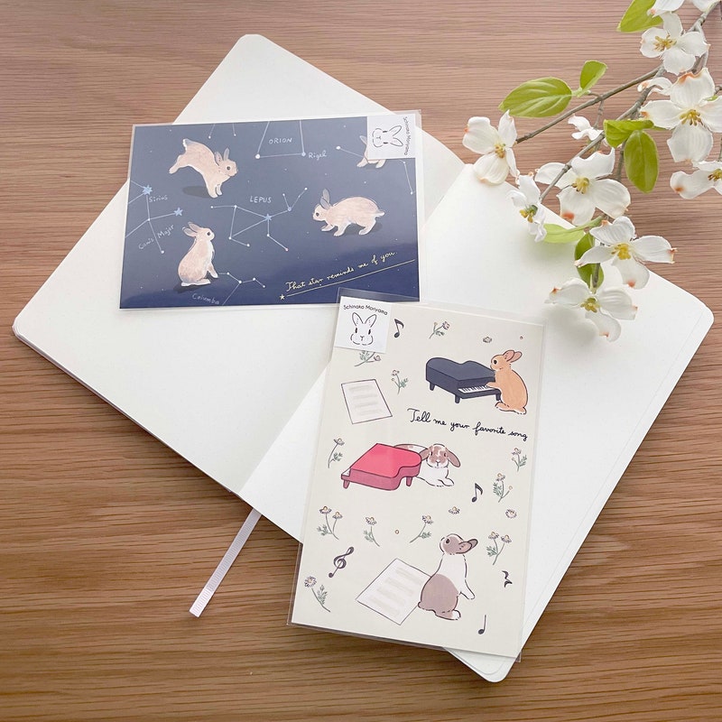 Rabbit Postcard - Etsy