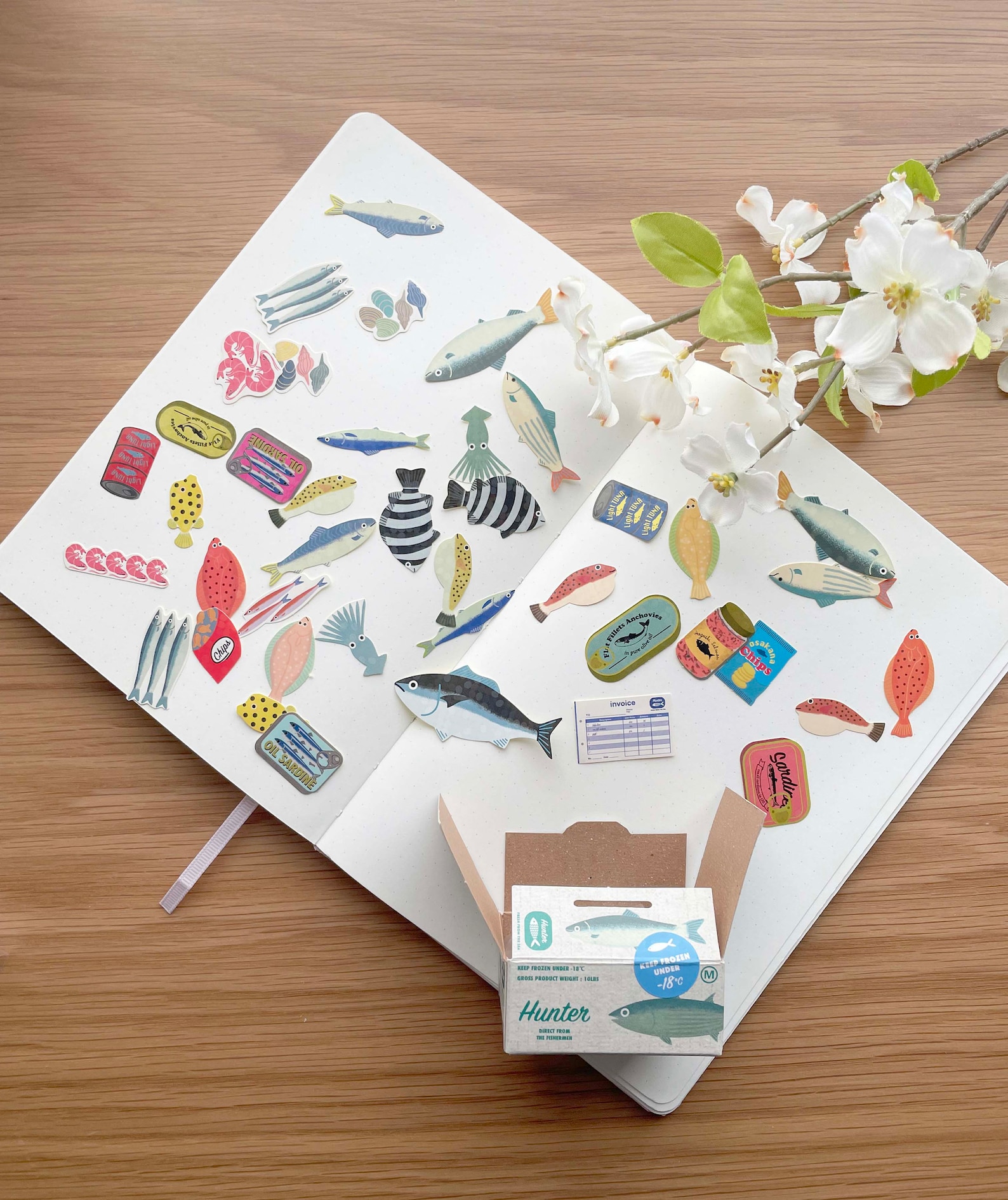 Mini Sticker Box - Hako Seal - Mini Seafood - 1 Pc - Etsy
