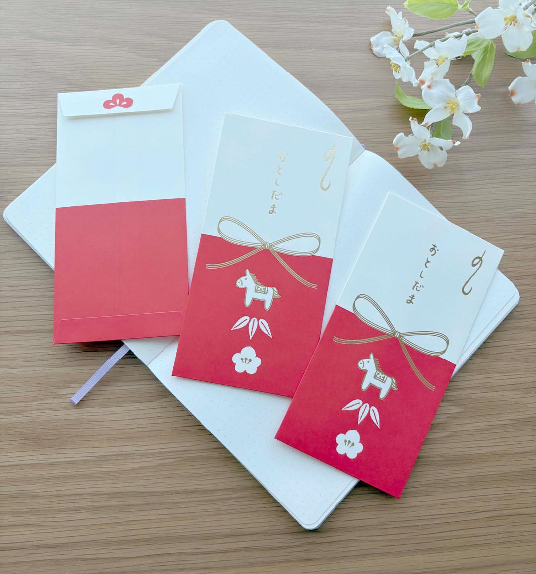 Long Money Envelopes - Pochi Bukuro - New Year's Money Envelope - Horse ...