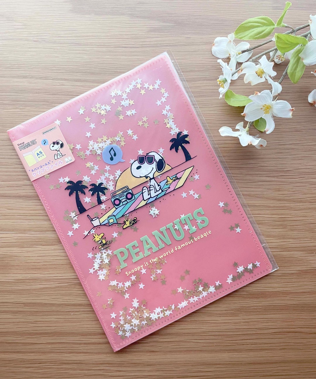 A5 File Folder With 2 Pockets - Snoopy Beach Time - Star Confetti - 1 ...