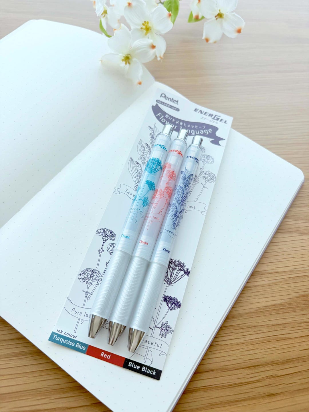 Pentel Energel Pen Set B - Limited Edition Flower Language - 05mm- 1 Pc ...