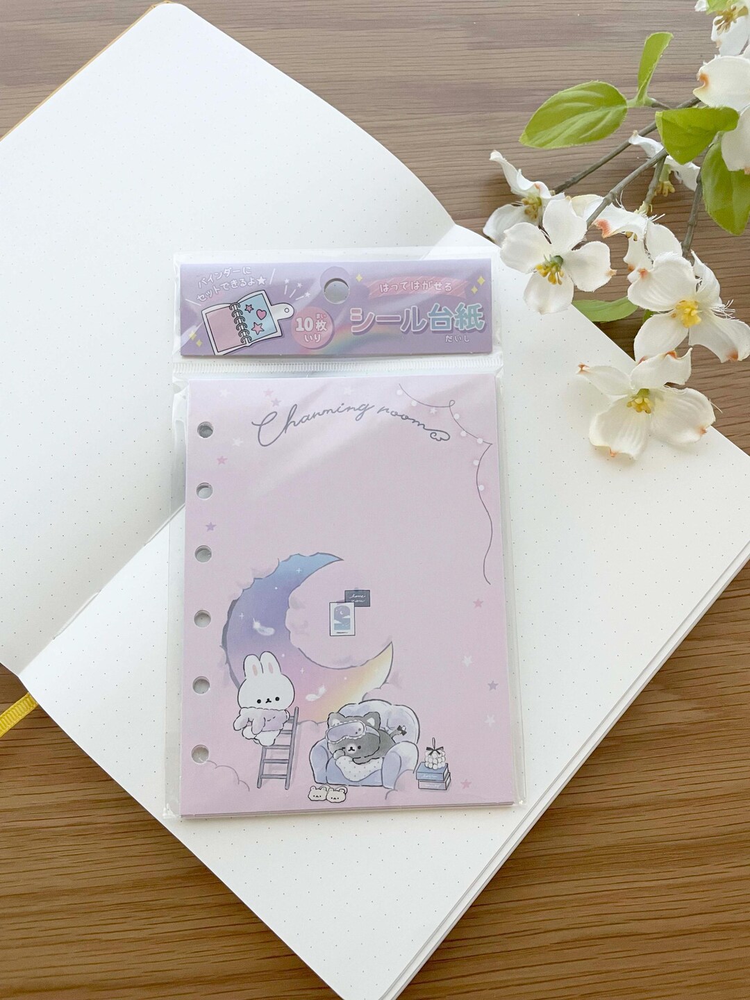 Sticker Book - Binder - Refill Pages - Charming Room - Rabbit and Cat ...