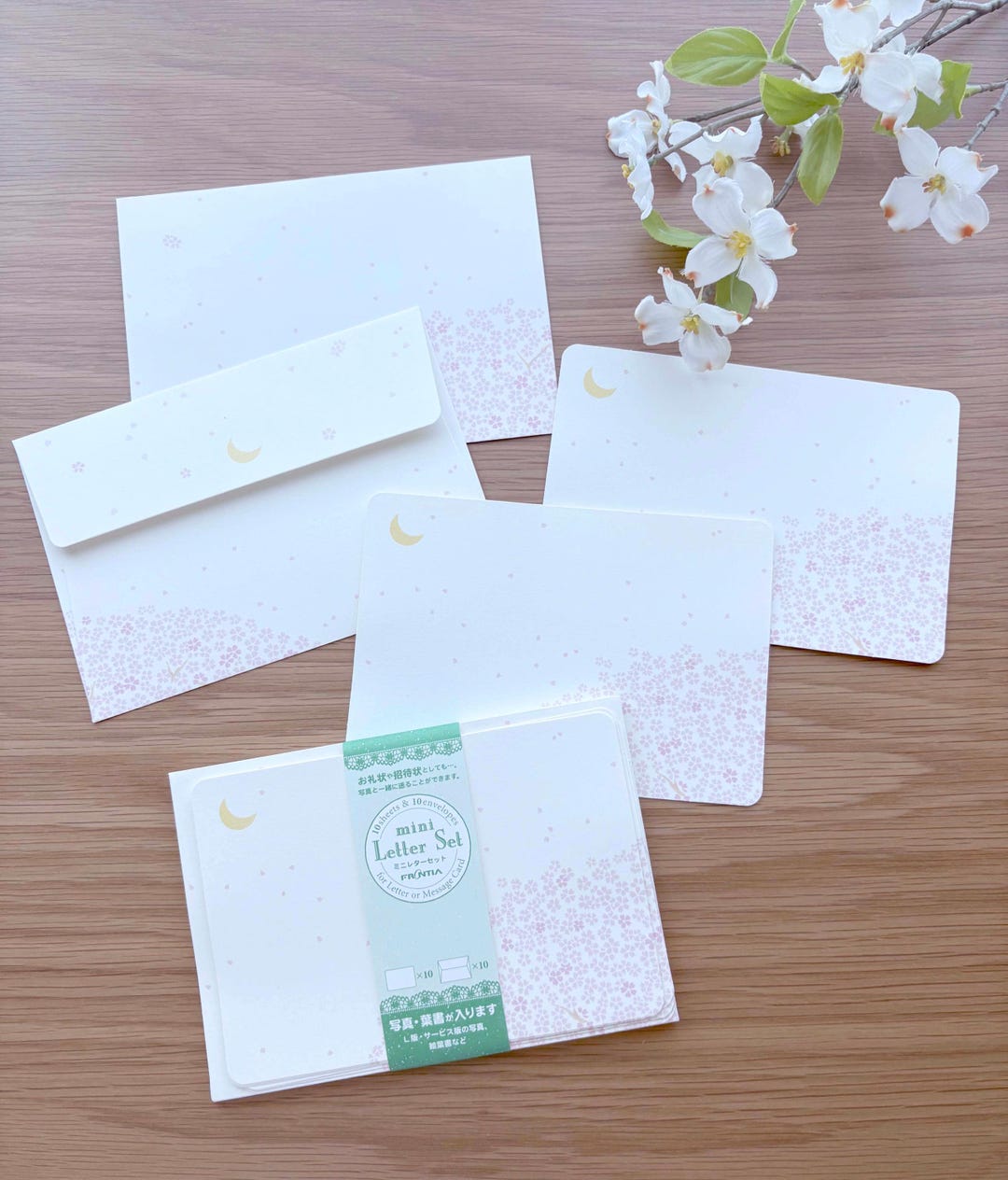 Half Size FSC Letter Set - Cherry Blossoms and Crescent Moon - 1pc - Etsy