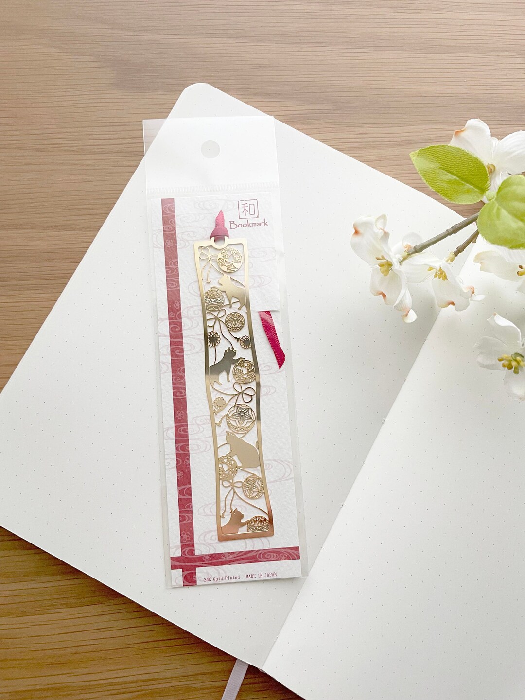 Bookmark - Japanese Cat and Ball - 24k Gold Plated Finish - 1 Pc - Etsy