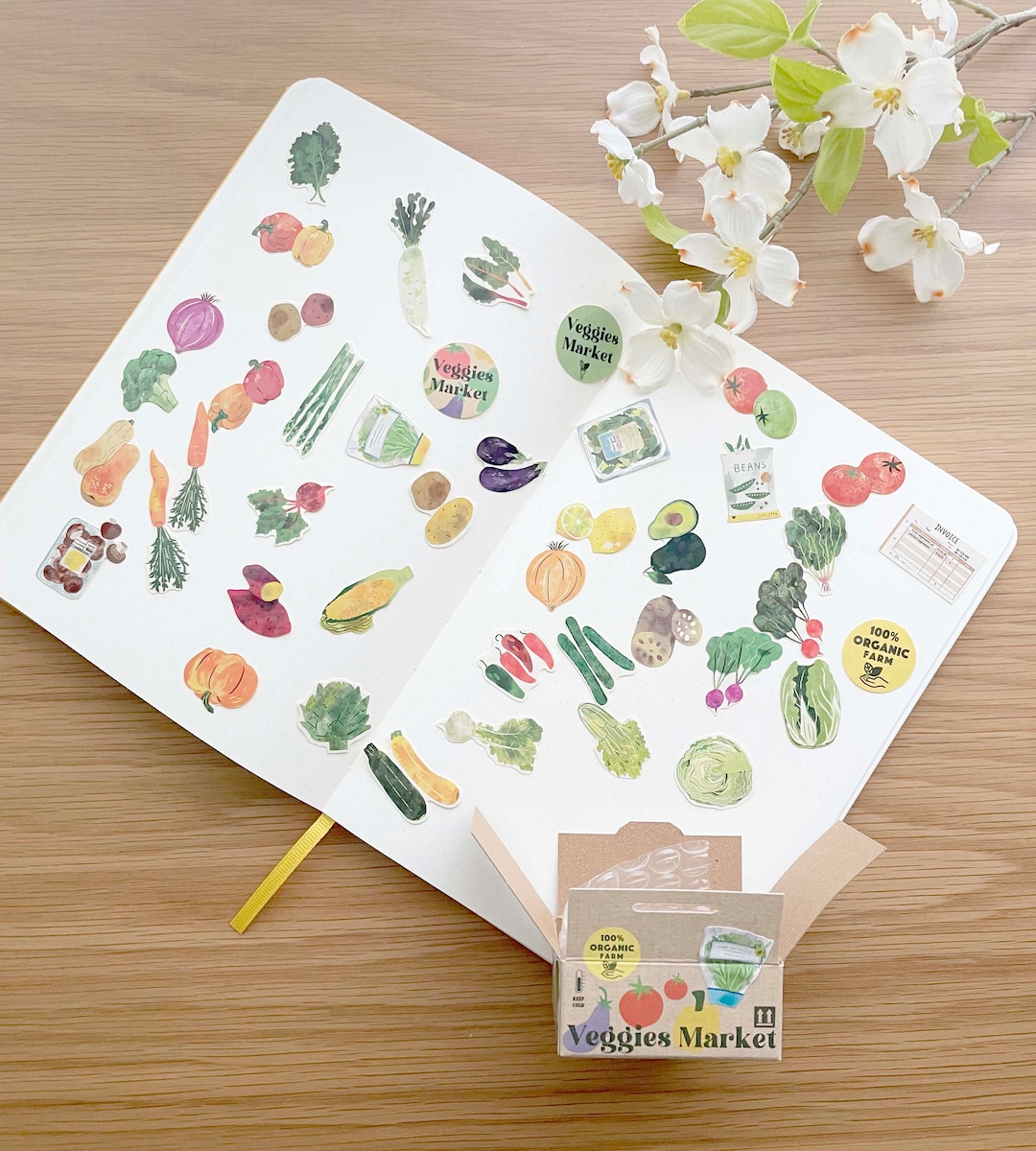 Mini Sticker Box - Hako Seal - Mini Veggies - 1 Pc - Etsy