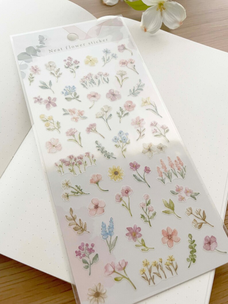 Semi-transparent Sticker With Gold Foil - Neat Flower - Petal Pink ...