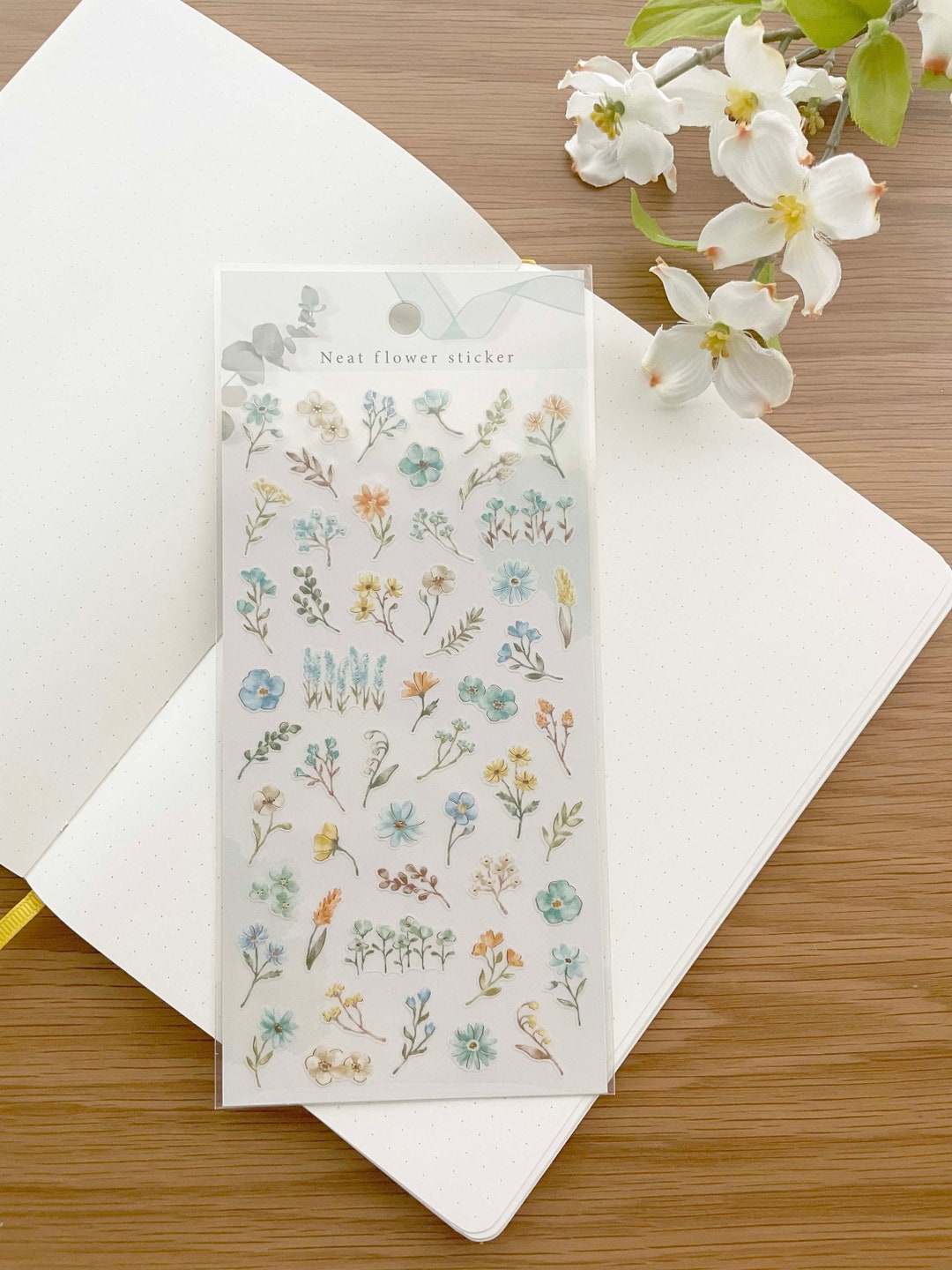 Semi-transparent Sticker With Gold Foil - Neat Flower - Blue Nile ...
