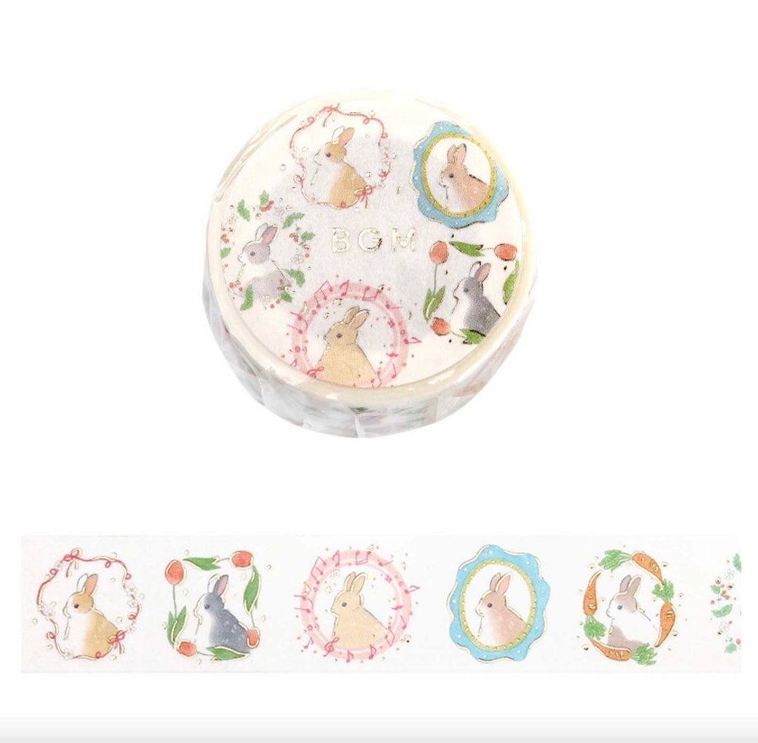 BGM Washi Tape -20 Mm - Rabbit Frames- Gold Foil - 1 Pc - Etsy