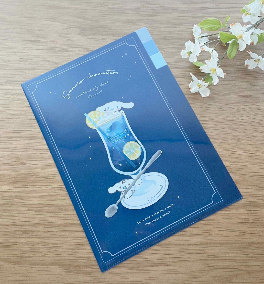 A4 File 3-pocket Tab - Dreamy Drinks - Cinnamoroll - 1 Pc - Etsy