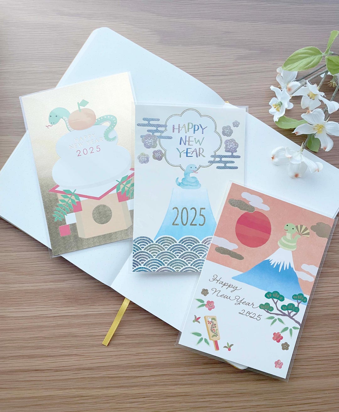 Postcard - 2025 Year of the Snake With Metallic Foil - 1 Set is 3 Pcs ...