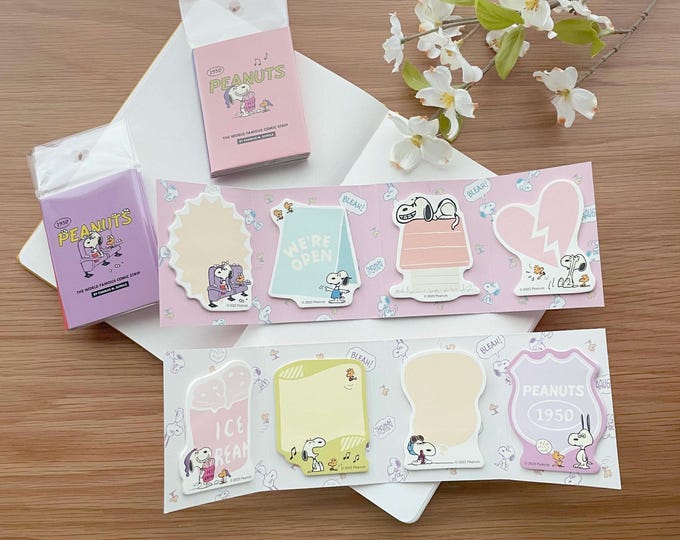 Die-cut Sticky Notes Book - Snoopy Pink / Purple - 1 Set - Etsy
