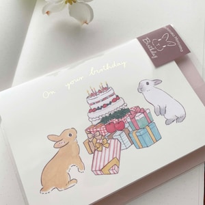 Greeting Card - Happy Birthday - 3D Pop up - Rabbit Party by Schinako ...