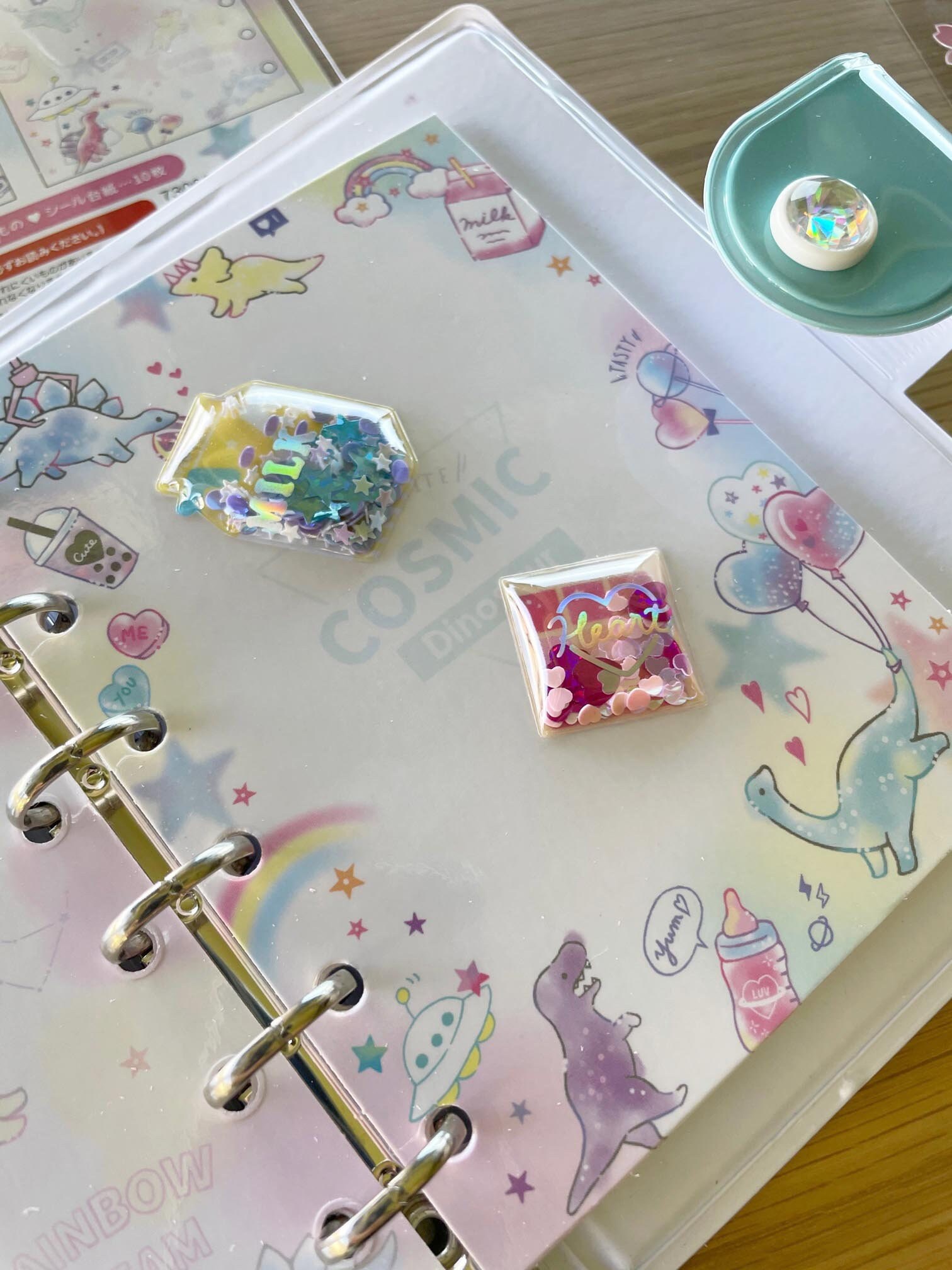 Sticker Book Binder Cosmic Dinosaur Confetti | Etsy